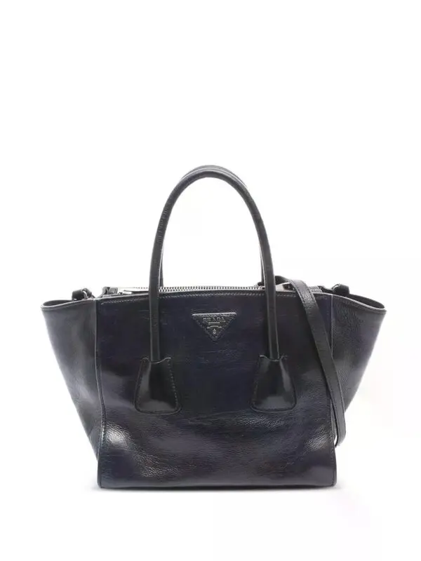 Prada Glace Calf Leather Tote Bag - Black