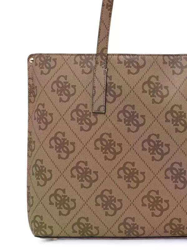 Guess Meridian Monogram Tote Bag - Brown