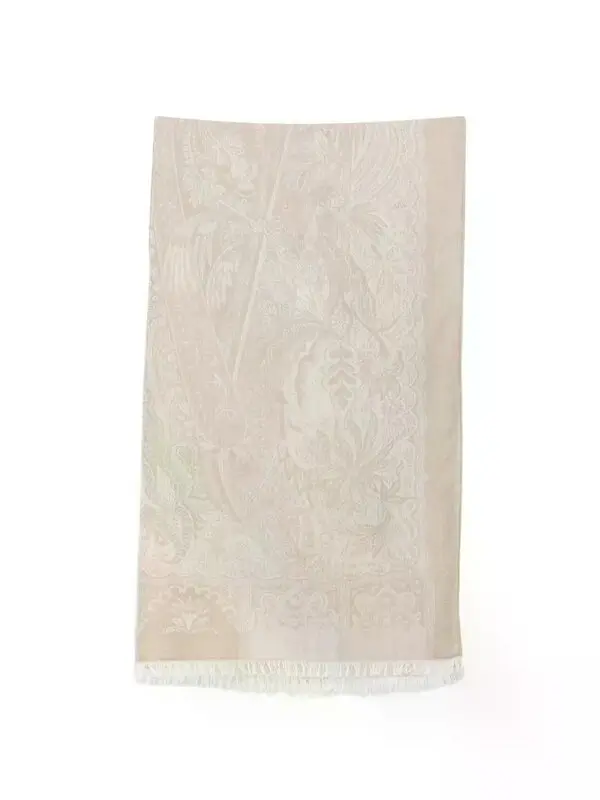 Etro Paisley-pattern Fringed Scarf - Neutrals
