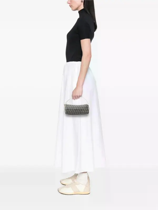 Fendi Zucchino Canvas Barrel Pochette Handbag