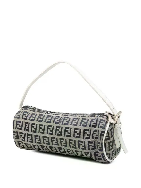 Fendi Zucchino Canvas Barrel Pochette Handbag