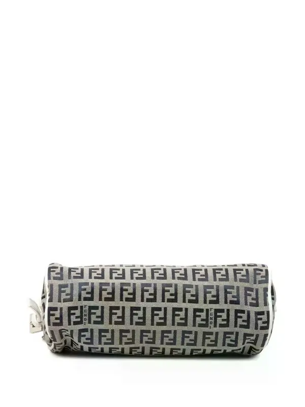 Fendi Zucchino Canvas Barrel Pochette Handbag