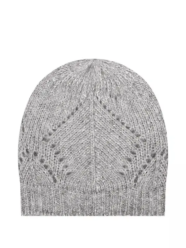 Peserico Openwork Beanie Hat - Grey