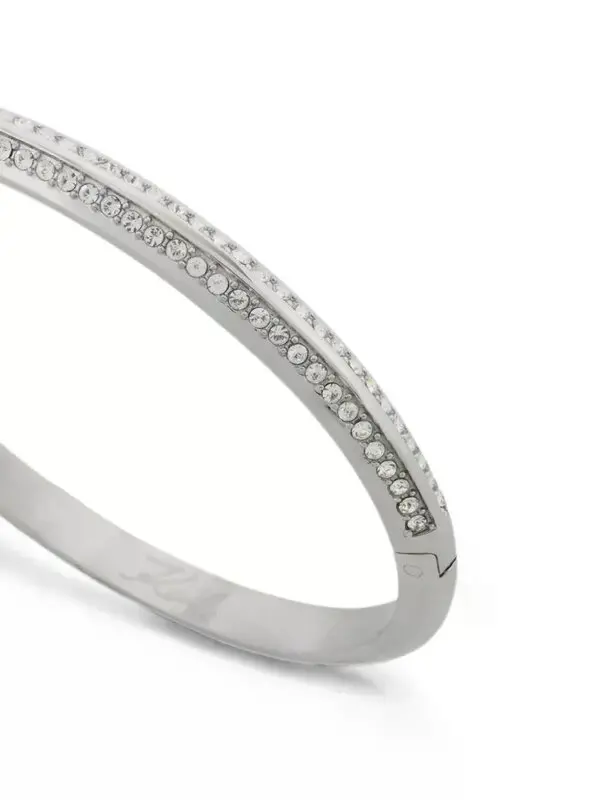 Karl Lagerfeld Crystal-embellished Hinged Bangle