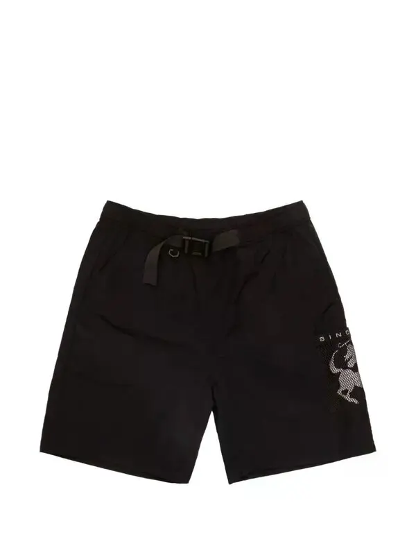 SINCLAIR Belted Mesh Panel Shorts