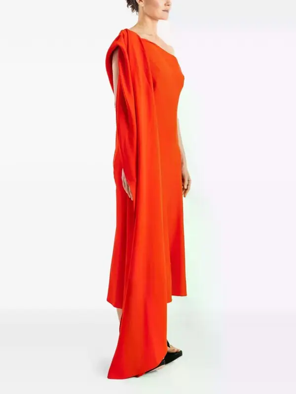 Balenciaga Draped Asymmetric Dress - Red