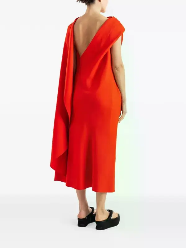 Balenciaga Draped Asymmetric Dress - Red