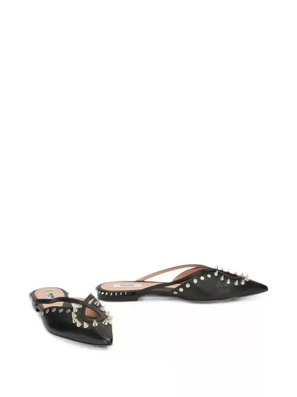 Moschino Spike-embellished Pointed-toe Flat Mules