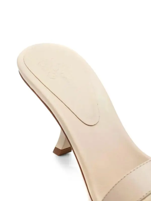GIABORGHINI Stiletto Double-strap Leather Sandals - Neutrals