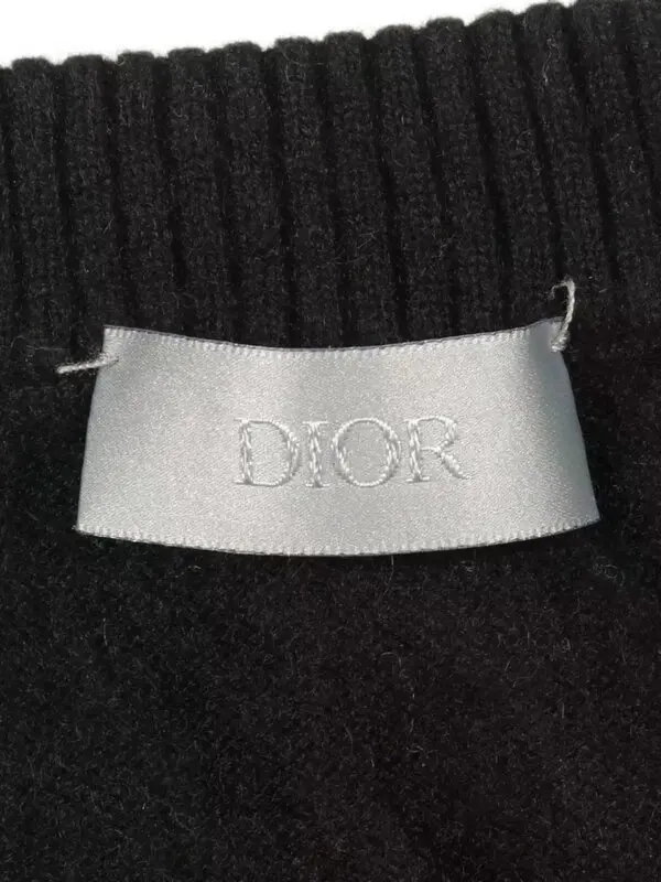 Dior 2000s Kenny Scharf Cd Logo Embroidered Cashmere Sweater