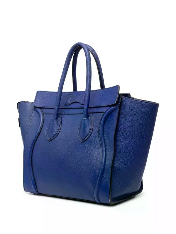 Celine Mini Calfskin Luggage Tote Bag - Blue