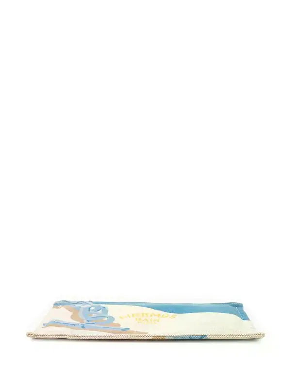 Hermès Escale À La Plage Beach Pouch In Printed Canvas