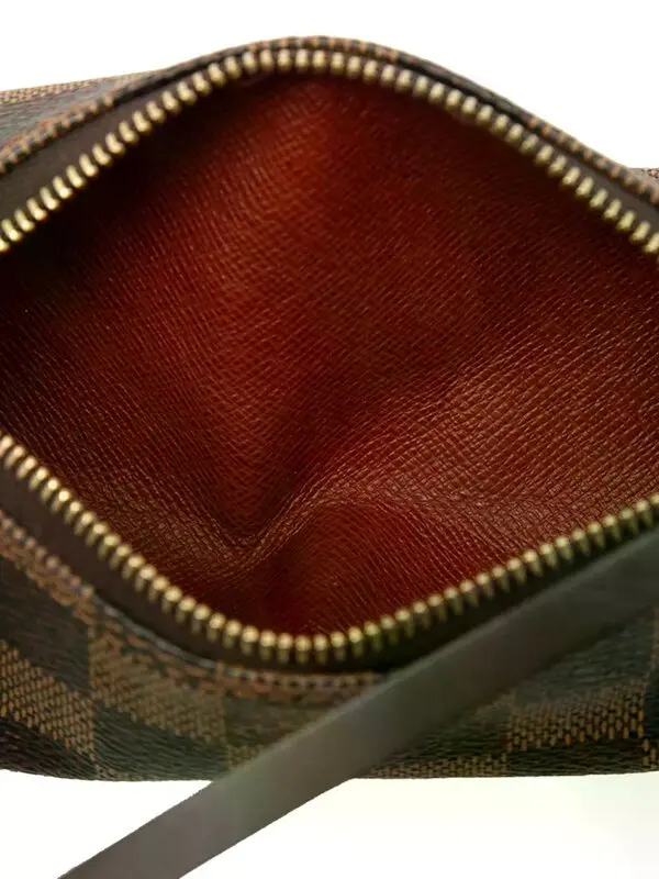 LOUIS VUITTON Damier Ebene Papillon Pochette Handbag - Brown