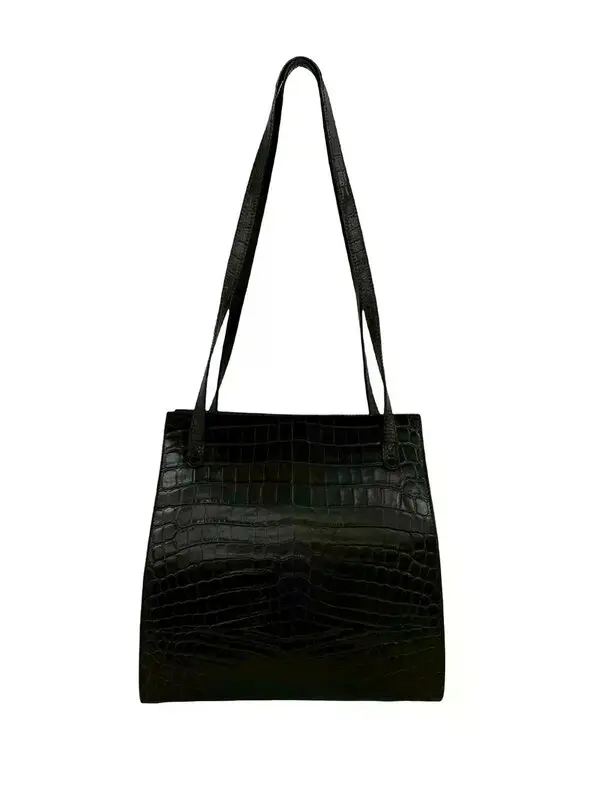 FERRAGAMO Embossed Leather Gancini Tote Bag