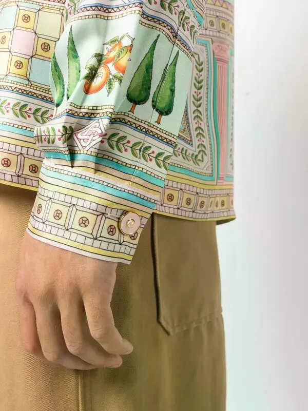 Casablanca Le Labyrinthe-print Silk Shirt