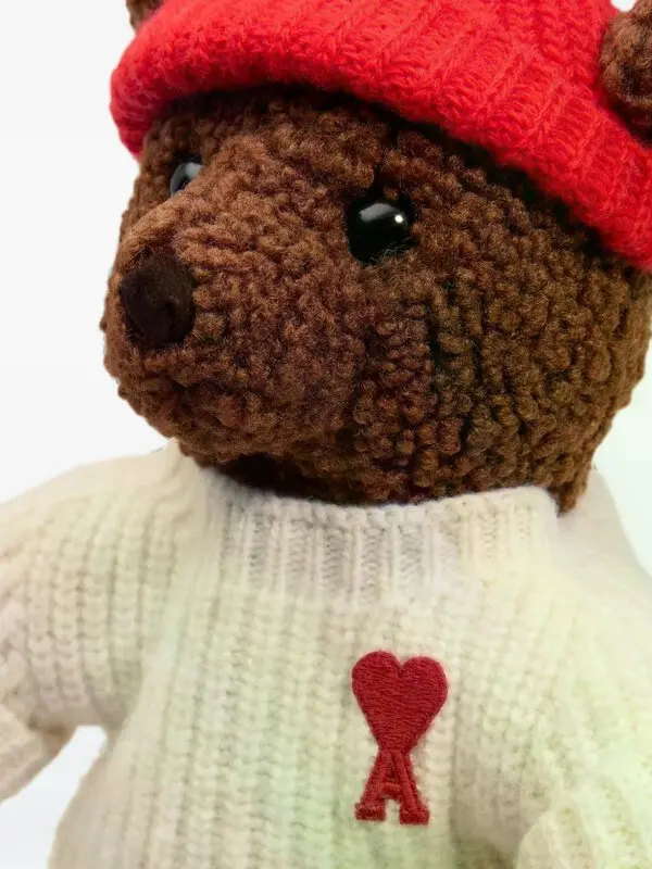 AMI Paris Logo-detail Teddy Bear - Brown