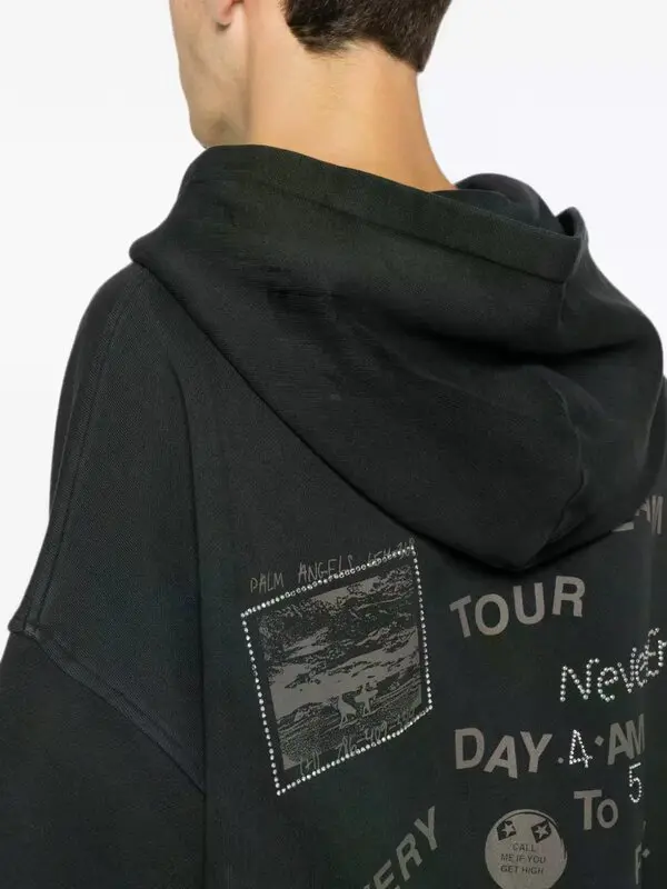 Palm Angels Graphic Print Zip-up Hoodie