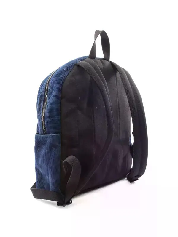 Saint Laurent Corduroy Logo Embroidered Backpack - Blue