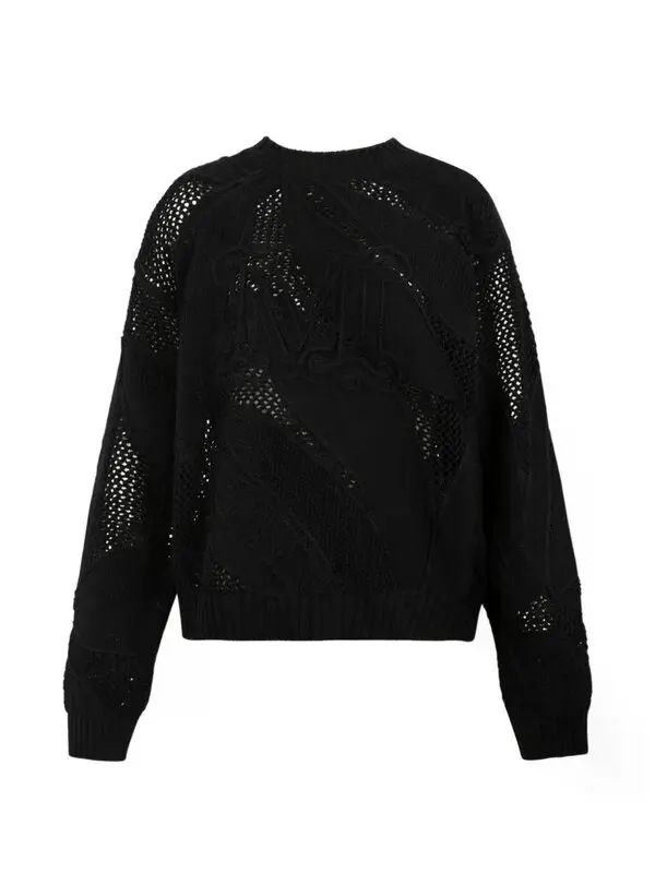 Max Mara Open-knit Embroidered Sweater