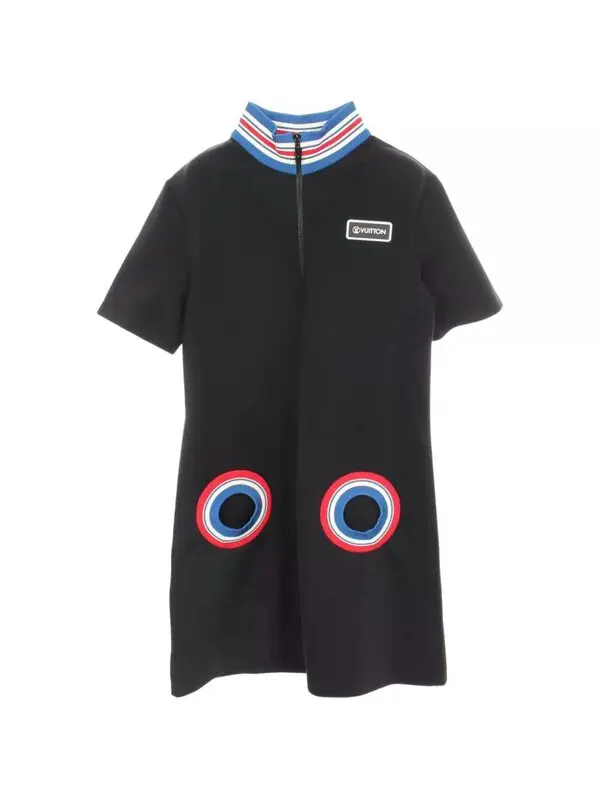 LOUIS VUITTON Half-zip Short-sleeve Mini Dress