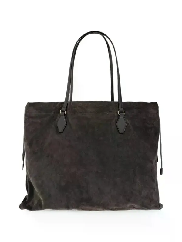JIMMY CHOO Drawstring Suede Tote Bag