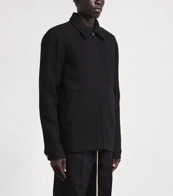 Rick Owens Cropped Wool Zip-up Jacket