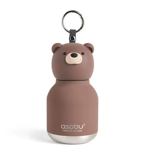 ASOBU Mini Bestie Bear Water Bottle Bag Charm - Brown