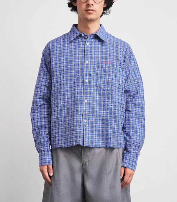 ABOUT:BLANK Cotton Raw-hem Check Shirt