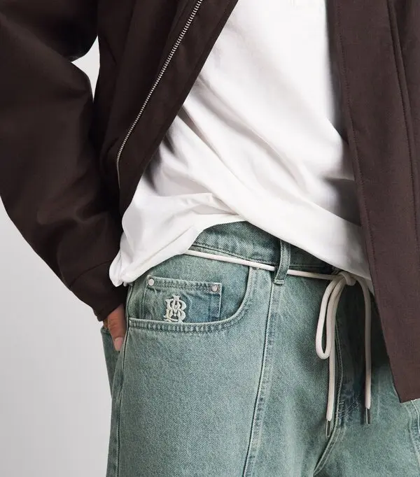 ABOUT:BLANK Felled Denim Shorts With Drawstring Waist