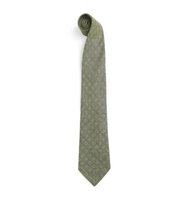 Polo Ralph Lauren Silk Paisley Print Neck Tie - Green