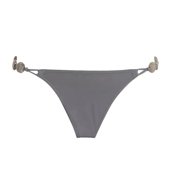 ERES Farrah Bikini Bottoms With Stone-effect Bead Embellishment - Grey
