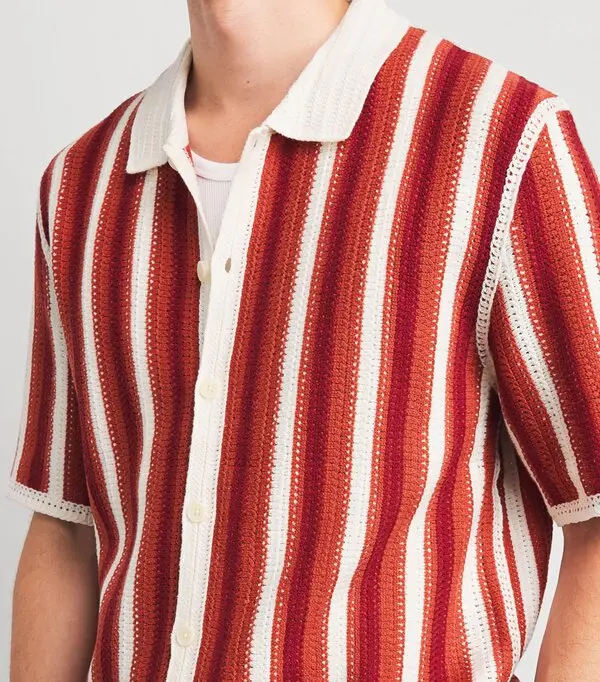 WAX LONDON Crochet Stripe Shirt