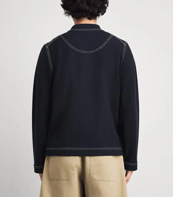 Paul Smith Merino Wool-blend Contrast-stitch Overshirt