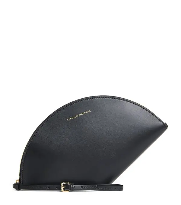 Carolina Herrera Leather Consuelo Clutch Bag - Black