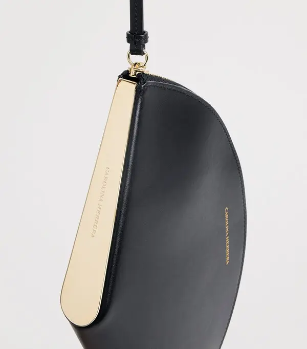 Carolina Herrera Leather Consuelo Clutch Bag - Black
