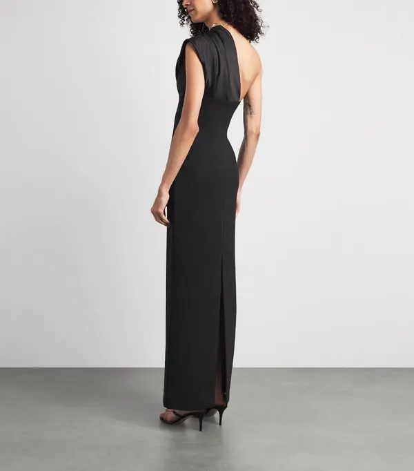 Solace London One-shoulder Gracie Maxi Dress - Black