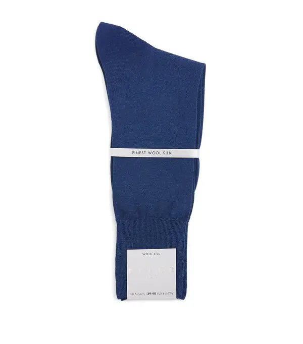 Falke Wool-silk Blend No. 6 Socks - Blue