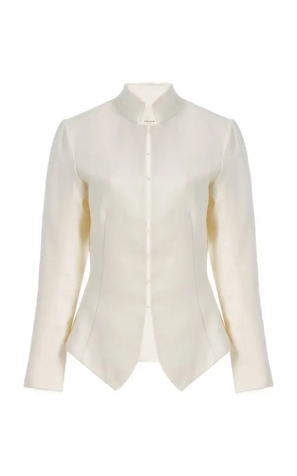 THE ROW Brianda Linen Satin Jacket With Raw Finish