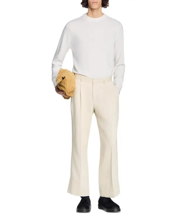 Sandro Fw26 Pierre Wide Leg Cotton Linen Trousers