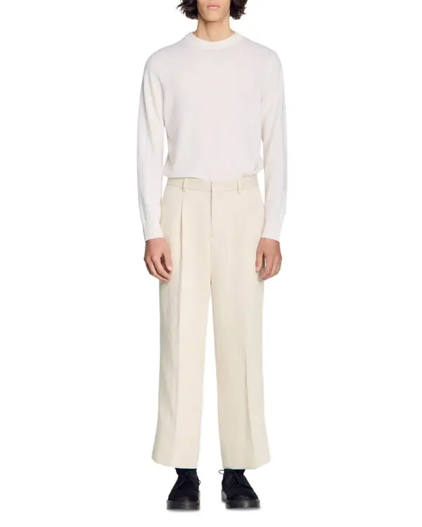 Sandro Fw26 Pierre Wide Leg Cotton Linen Trousers