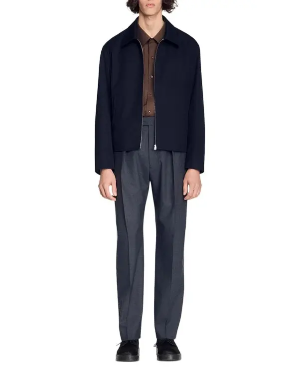 Sandro Fw26 Minimalist Zip Up Blouson Jacket