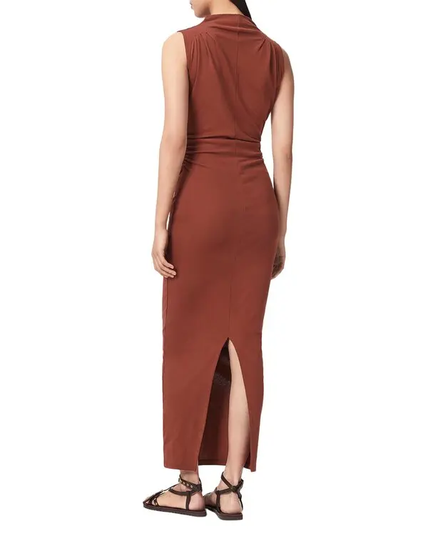 ALLSAINTS Katarina Cowl Neck Dress - Rust Brown