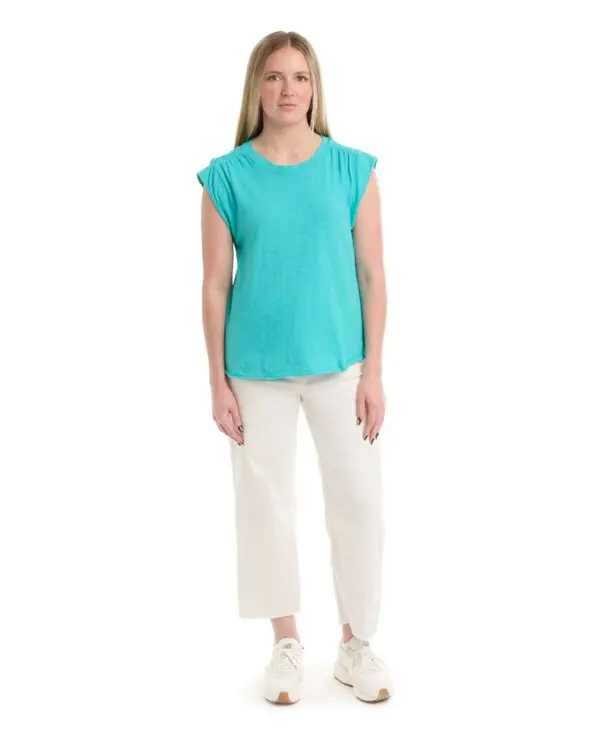 WILT CLOTHING Ruched Shoulder Tee - Baltic