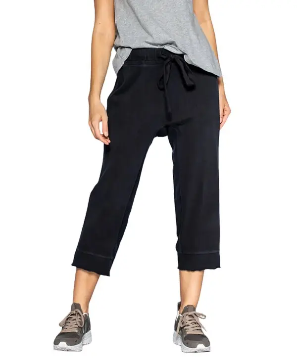 WILT CLOTHING Crop Raw Jogger Easy Fit Pants - Black