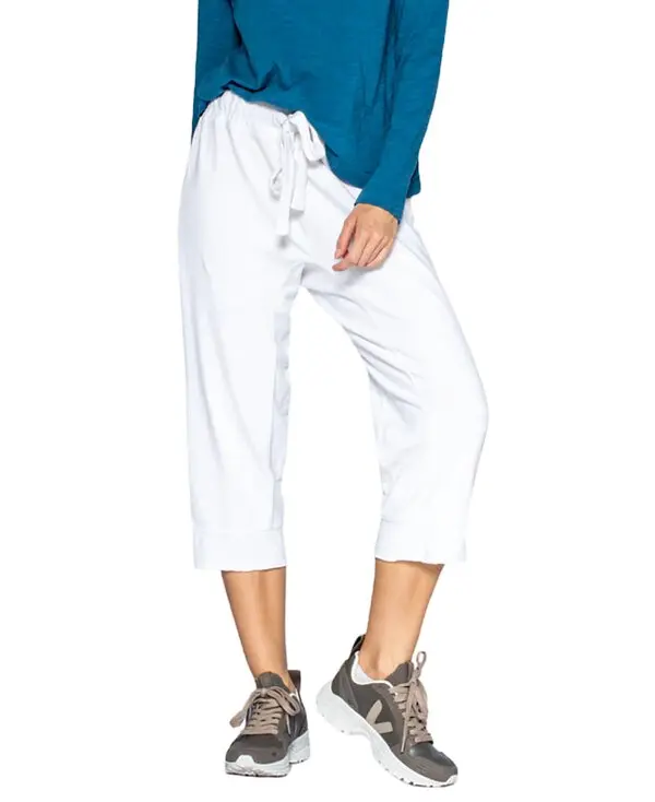 WILT CLOTHING Crop Raw Jogger Easy Fit Pants - White