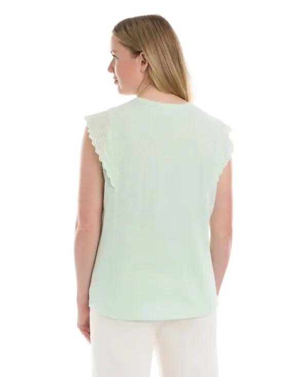 WILT CLOTHING Eyelet Cap Sleeve Tee - Bay