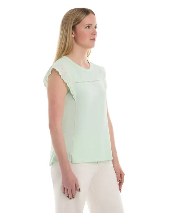 WILT CLOTHING Eyelet Cap Sleeve Tee - Bay