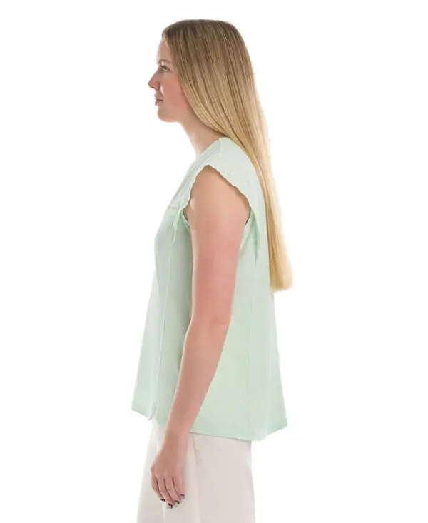 WILT CLOTHING Eyelet Cap Sleeve Tee - Bay