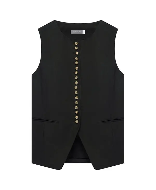 Mint Velvet Linen Button Detail Waistcoat