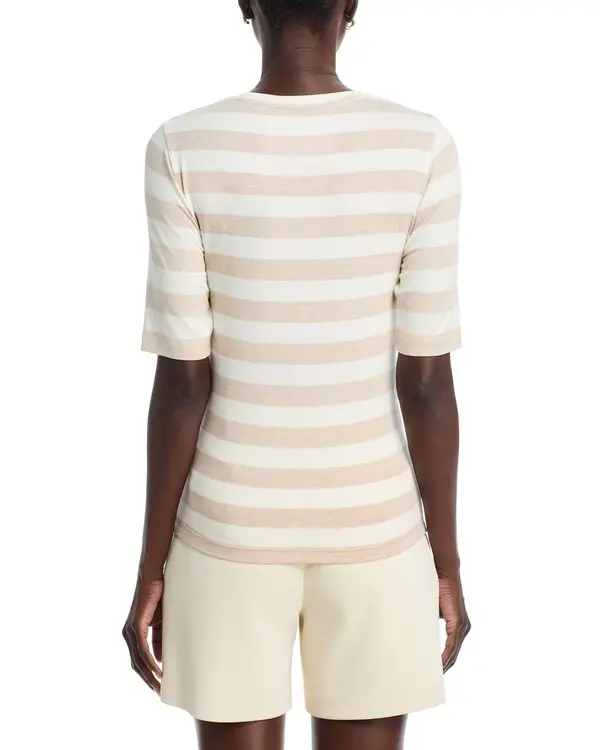 Majestic Filatures Soft Touch Stripe Elbow Sleeve Tee